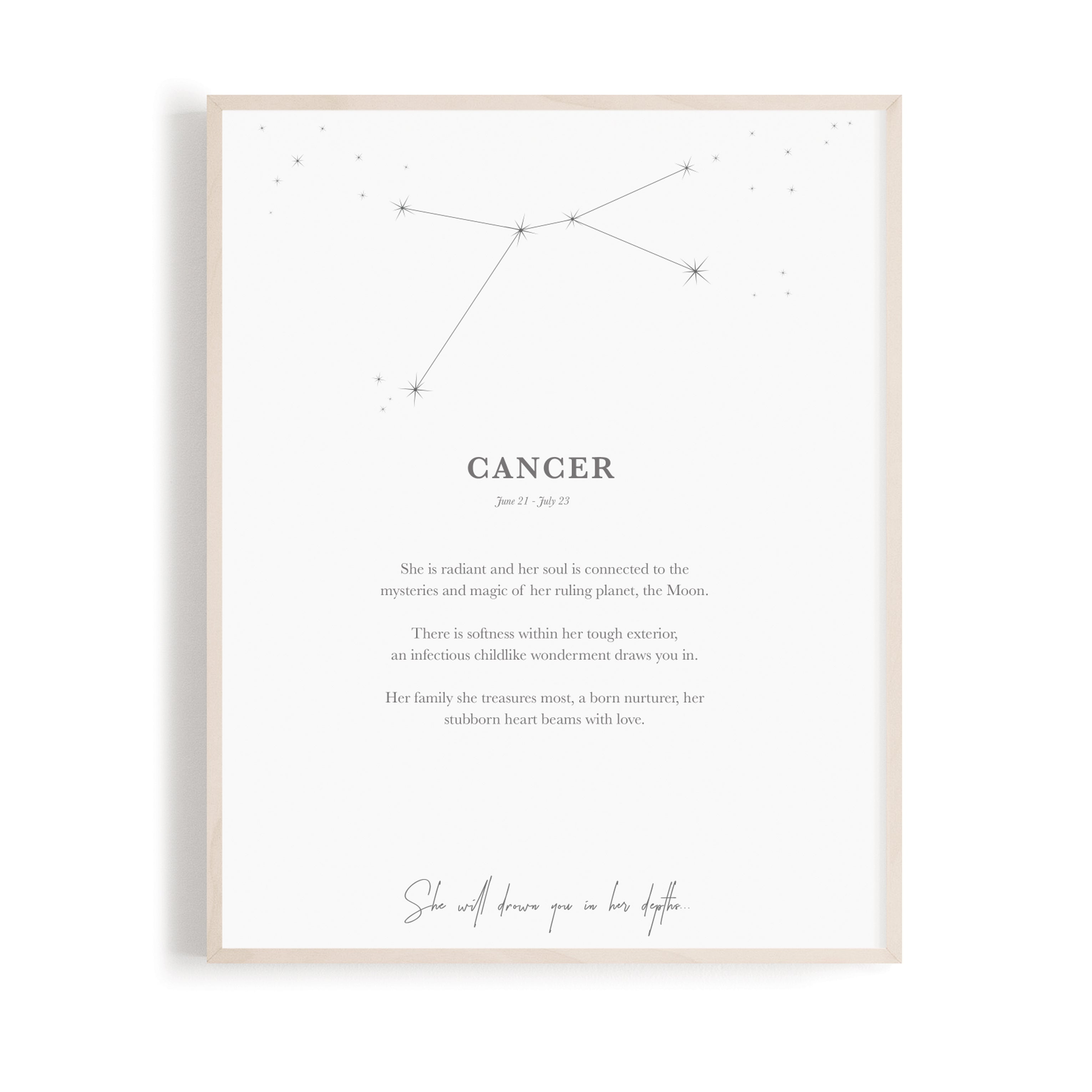 Cancer - Zodiac Word A4 – DAMSELFLY