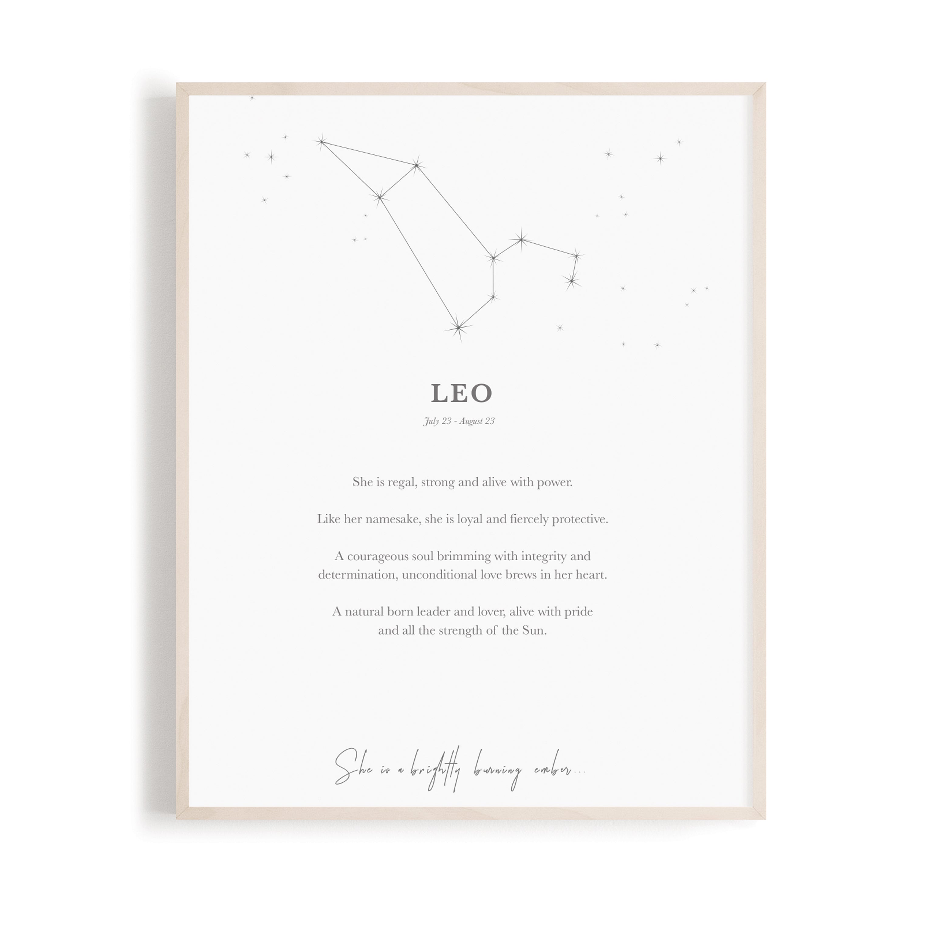 Leo - Zodiac Word A4 – DAMSELFLY
